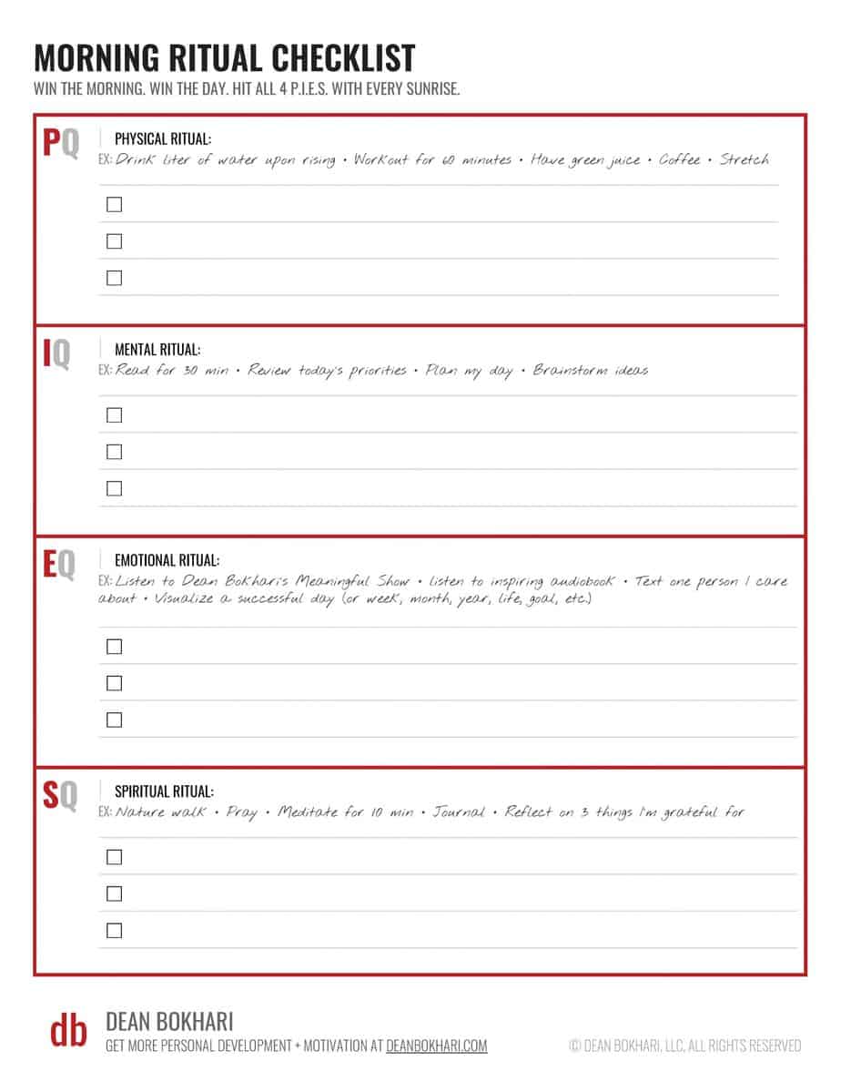 📝 Use this Morning Routine Checklist to Become an Early Riser